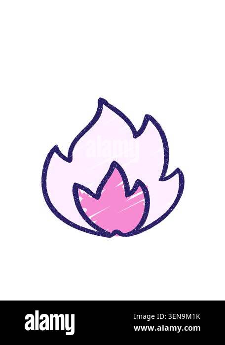 bobbing motion animation of Flame Chalky Drawing Stock Video Footage ...