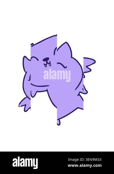 splitting motion animation of a drawing of cute kawaii bat Stock Video ...