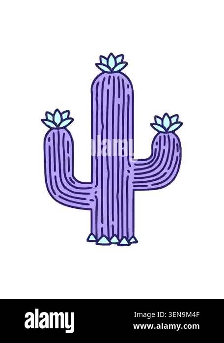 shivering motion animation of tattoo style of a cactus Stock Video ...