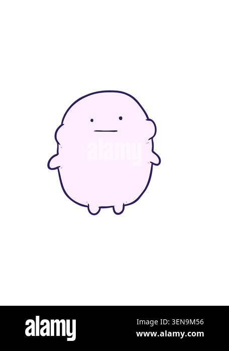 horizontally vibrating animation of cute fat cartoon human Stock Video ...