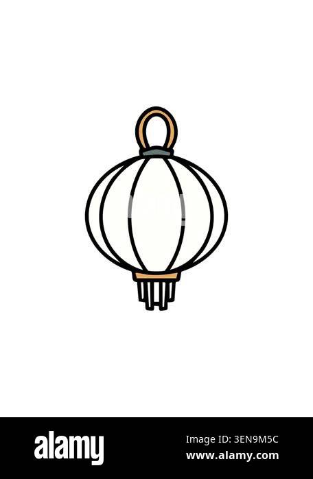 splitting effect animation of hanging lamp in traditonal japanese craft ...