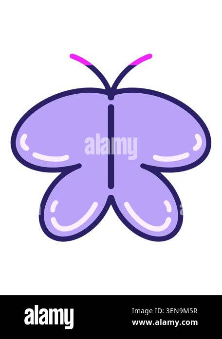 power up animation of simple cute hand drawn butterfly Stock Video ...