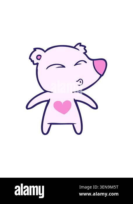 splitting effect animation of cartoon whistling bear Stock Video ...