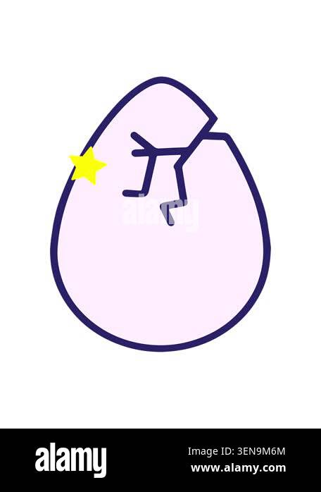 twinkling stars effect animation of cracked easter egg design Stock ...