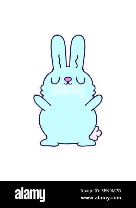 pixelize effect animation of quirky cartoon rabbit Stock Video Footage ...