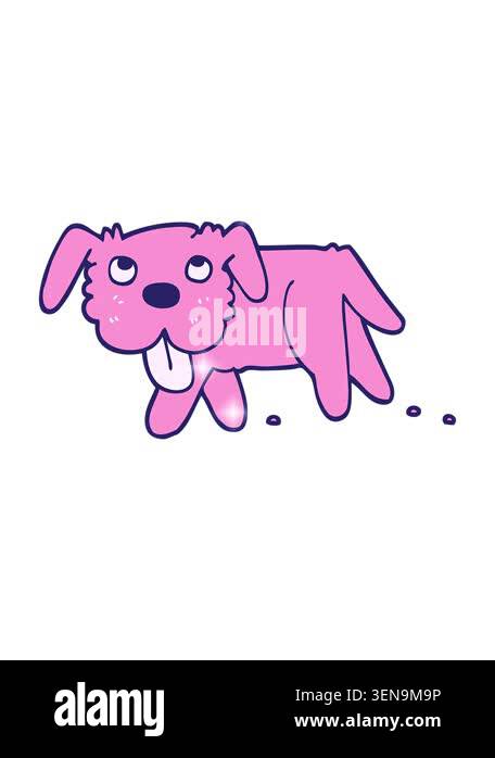 glitter effect animation of doodle style cartoon happy dog Stock Video ...