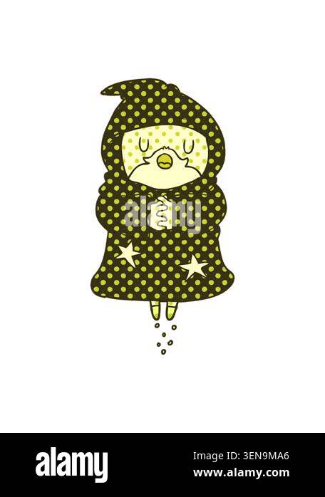 changing color animation of cartoon floating wizard Stock Video Footage ...