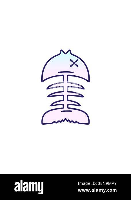 sales flash animation of gradient shaded quirky cartoon dead fish bone ...