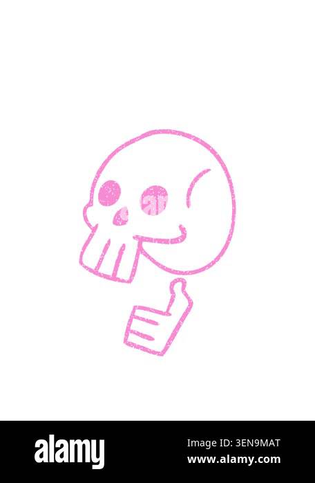 stretching up animation of Spooky Skull Charcoal Drawing Stock Video ...