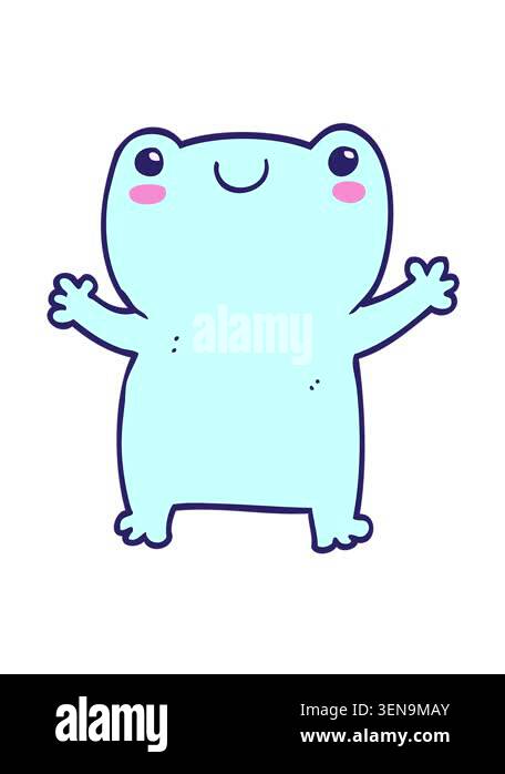 vibrating motion animation of cartoon cute frog Stock Video Footage - Alamy