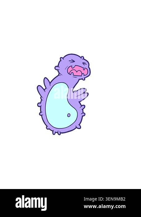 horizontally vibrating animation of doodle of germ Stock Video Footage ...