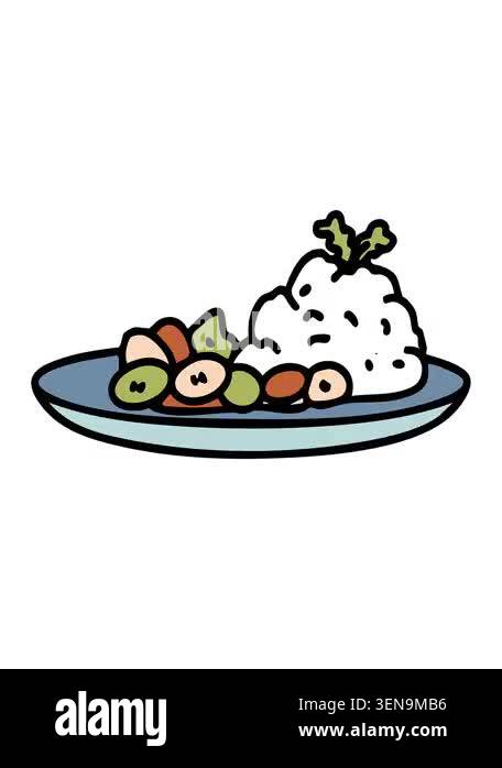 shivering motion animation of japanese rice and beans meal Stock Video ...