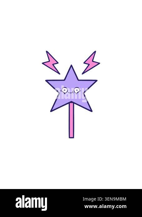 starburst effect animation of cute illustration of a magic wand Stock ...