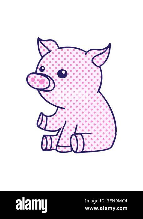 shine light effect animation of comic book style quirky cartoon pig ...