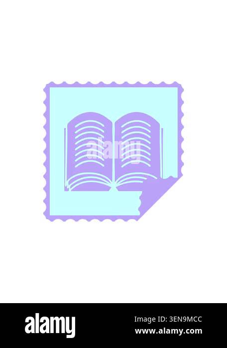 flashy sales animation of sticker cartoon of a open book Stock Video ...