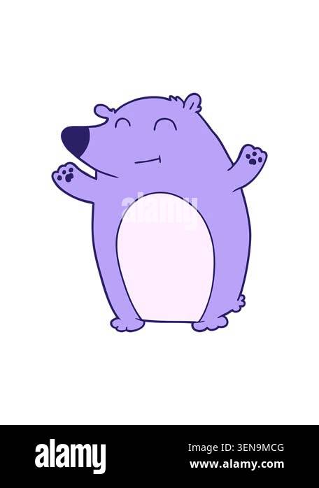 bobbing motion animation of a happy polar bear cartoon Stock Video ...