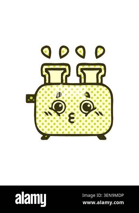 changing color animation of comic book style of a of a toaster Stock ...