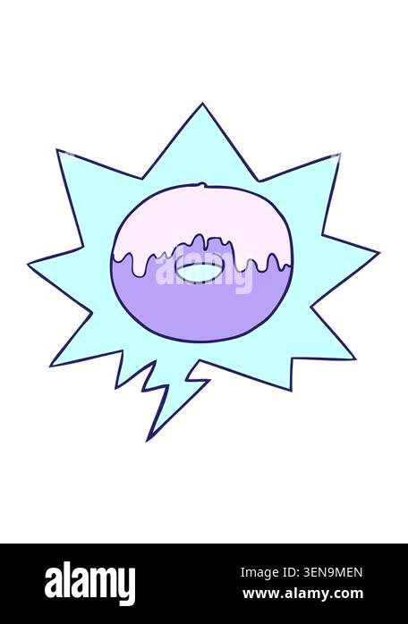 jiggle motion animation of cartoon donut with speech bubble Stock Video ...