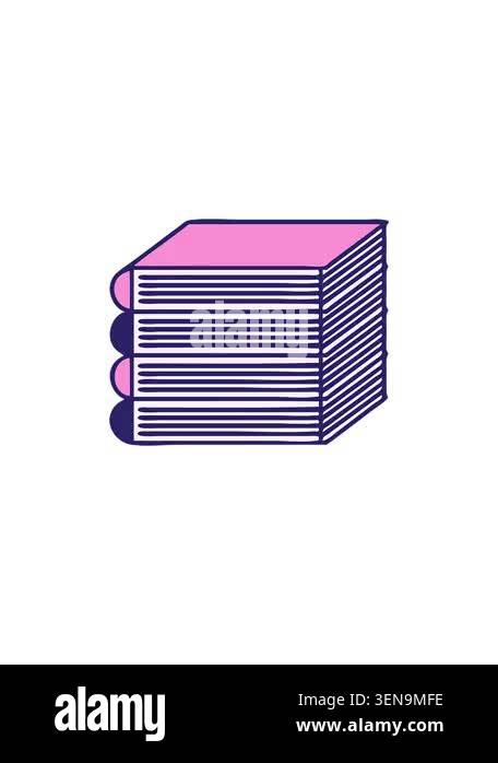 flashy sales animation of cute cartoon of a stack of books Stock Video ...