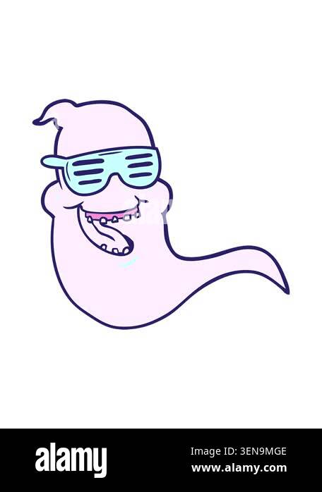 shaking motion animation of cartoon cool spooky ghost Stock Video ...