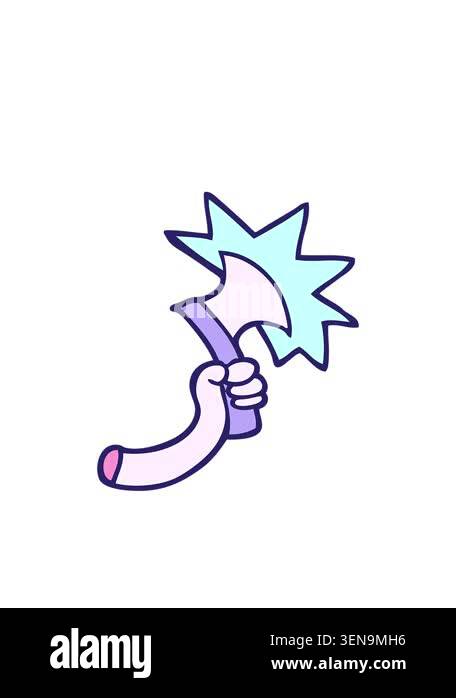 bobbing motion animation of hand drawn doodle style cartoon arm with ...