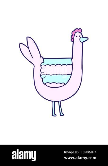 pixelize effect animation of cartoon chicken Stock Video Footage - Alamy