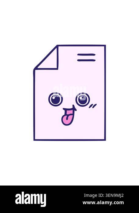 starburst effect animation of cute cartoon of a sheet of paper Stock ...