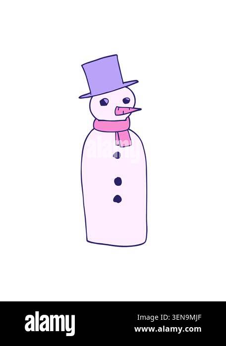 pixelize effect animation of cartoon doodle classic snowman Stock Video ...