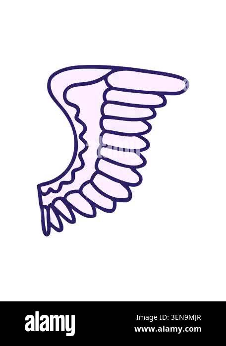 shivering motion animation of traditional style tattoo of a wing Stock ...