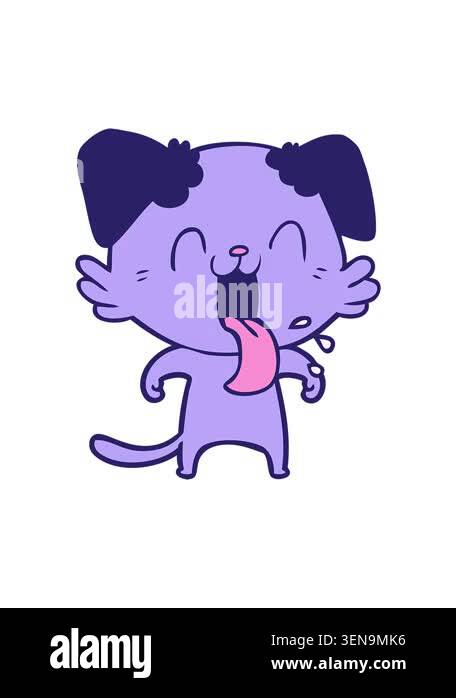 pressure popping animation of cartoon panting dog design Stock Video ...
