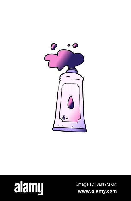 popping motion animation of cartoon tube of paint Stock Video Footage ...