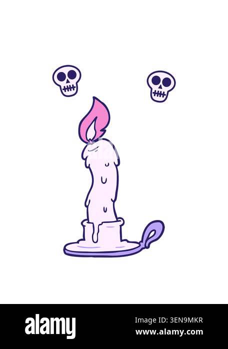 spinning skulls animation of cartoon spooky old candle Stock Video ...