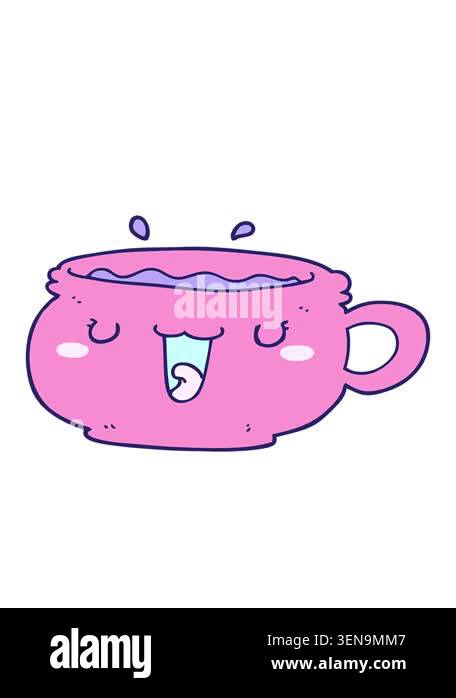 bobbing motion animation of cute cartoon coffee cup Stock Video Footage ...