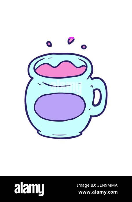 power up animation of cartoon mug of coffee Stock Video Footage - Alamy