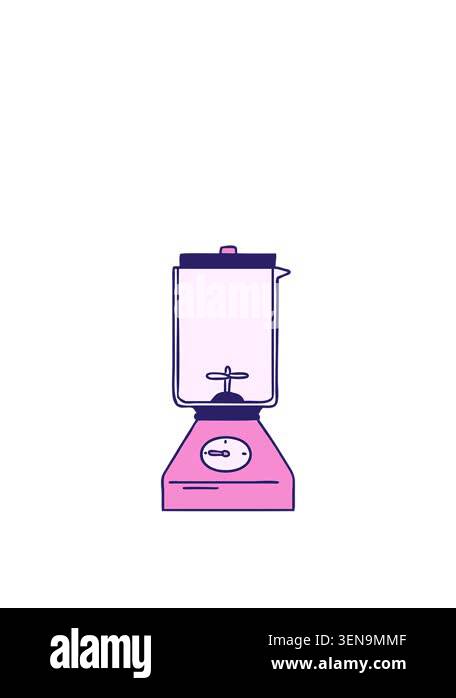 jumping motion animation of cartoon doodle of food blender Stock Video ...