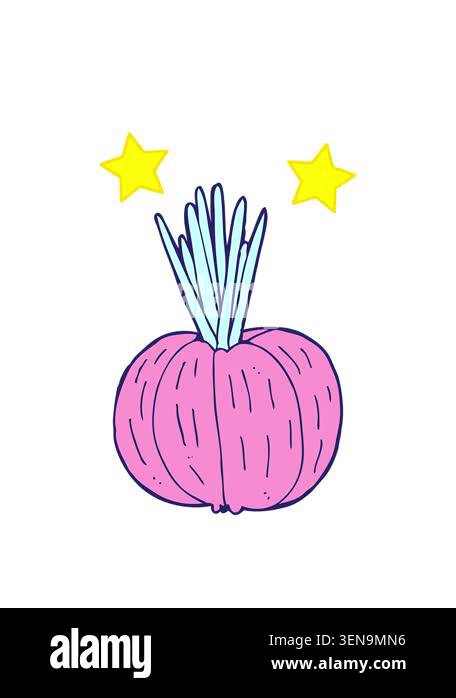 spinning stars animation of cartoon drawing vegetable Stock Video ...
