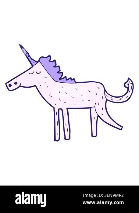 bob and pause animation of cartoon unicorn Stock Video Footage - Alamy