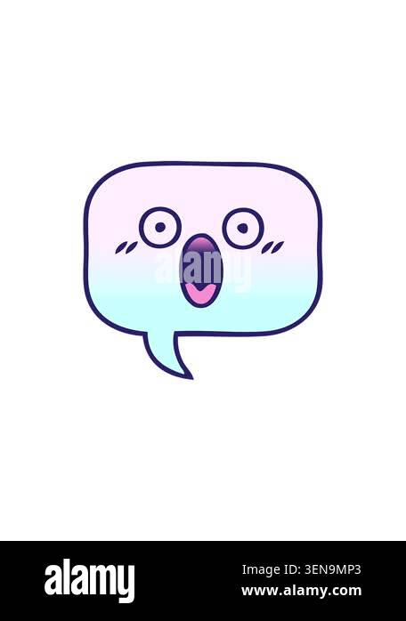 splitting effect animation of gradient shaded cartoon of a speech ...
