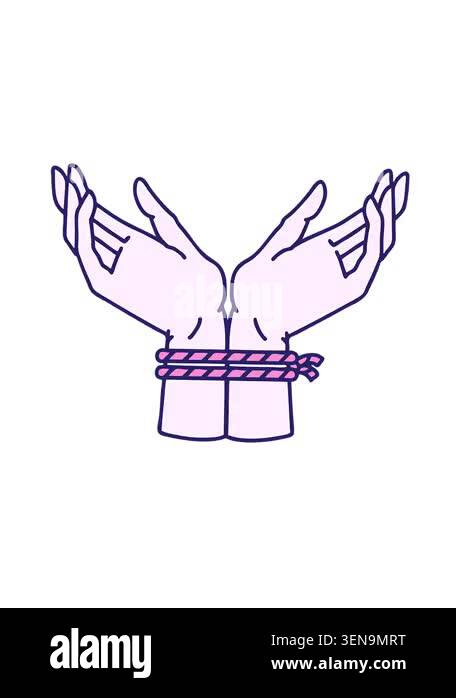 vibrating motion animation of tattoo style image of a pair of tied ...