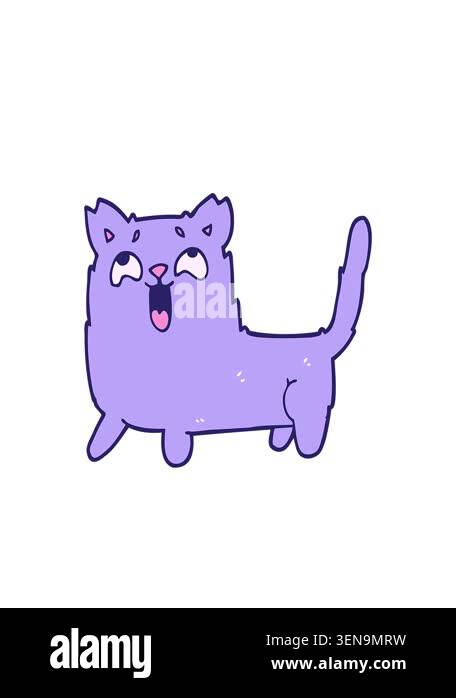 blinking radial lines animation of cartoon doodle funny cat Stock Video ...
