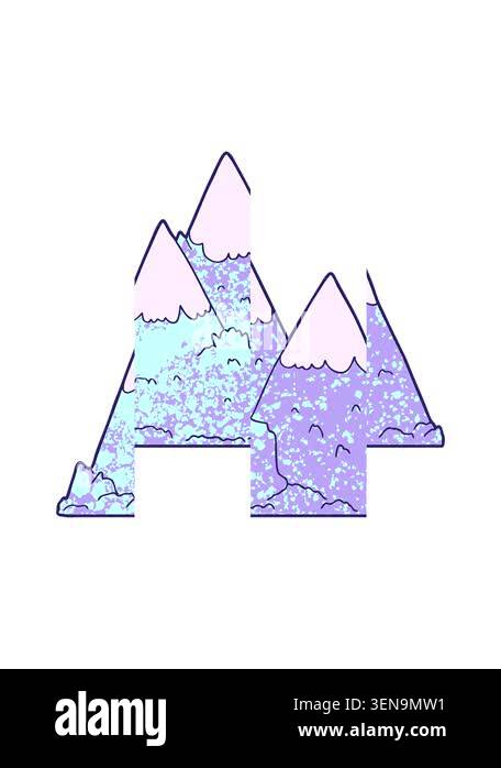 splitting motion animation of simple mountains Stock Video Footage - Alamy
