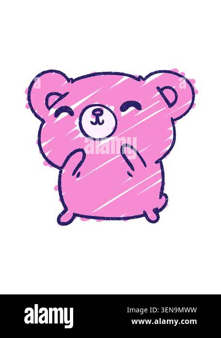 vibrating motion animation of Bear Chalk Drawing cartoon Stock Video ...