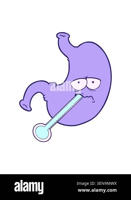 shivering motion animation of cartoon upset stomach Stock Video Footage ...