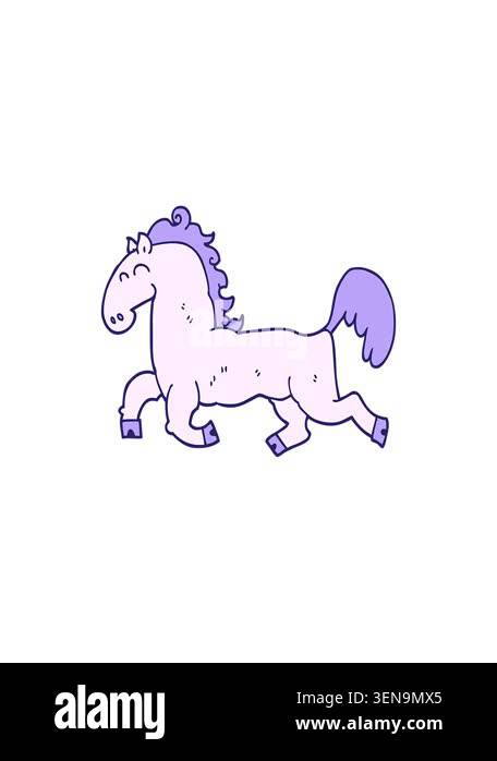 splitting effect animation of cartoon stallion Stock Video Footage - Alamy