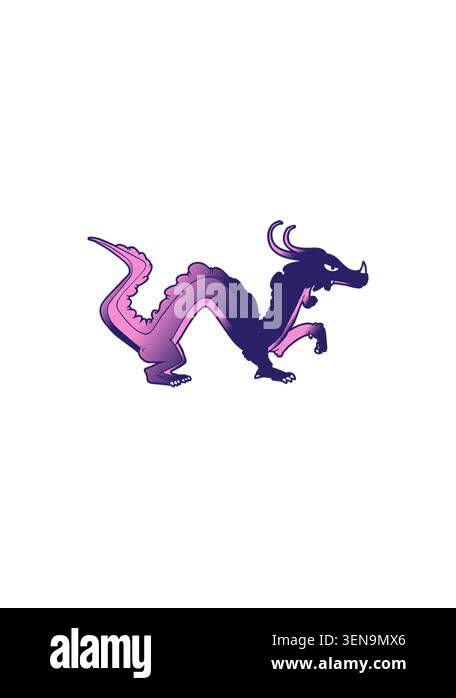 radioactive glowing animation of dragon cartoon Stock Video Footage - Alamy