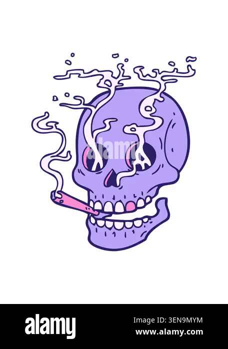 pixelize effect animation of smoking skull Stock Video Footage - Alamy