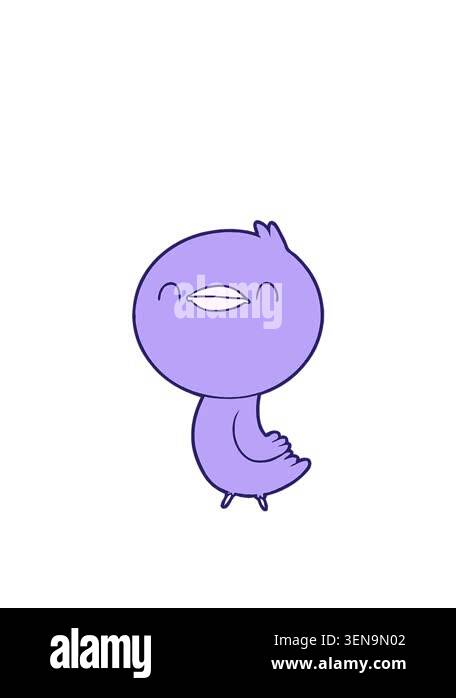 jumping motion animation of cartoon of fun cute bird Stock Video ...