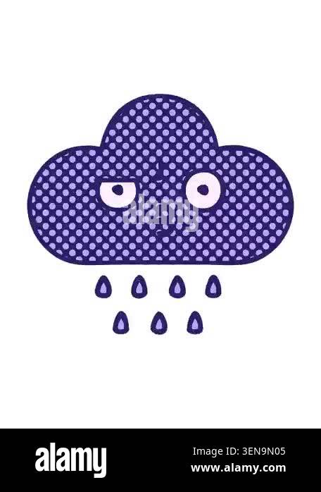 shivering motion animation of style cartoon of a storm rain cloud Stock ...