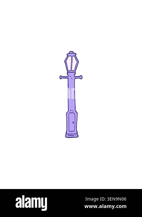 starburst effect animation of hand drawn doodle style cartoon lamp post ...