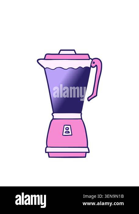 stretching up animation of cartoon food processor Stock Video Footage ...